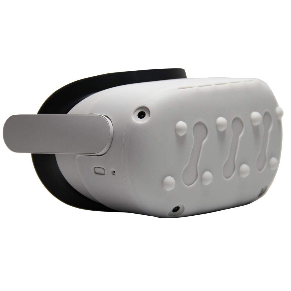 VRbrother Silicone Cover Mask VR Headset Cover Compatible for Oculus Quest 2 Protective Sleeve(Polka dot-White)