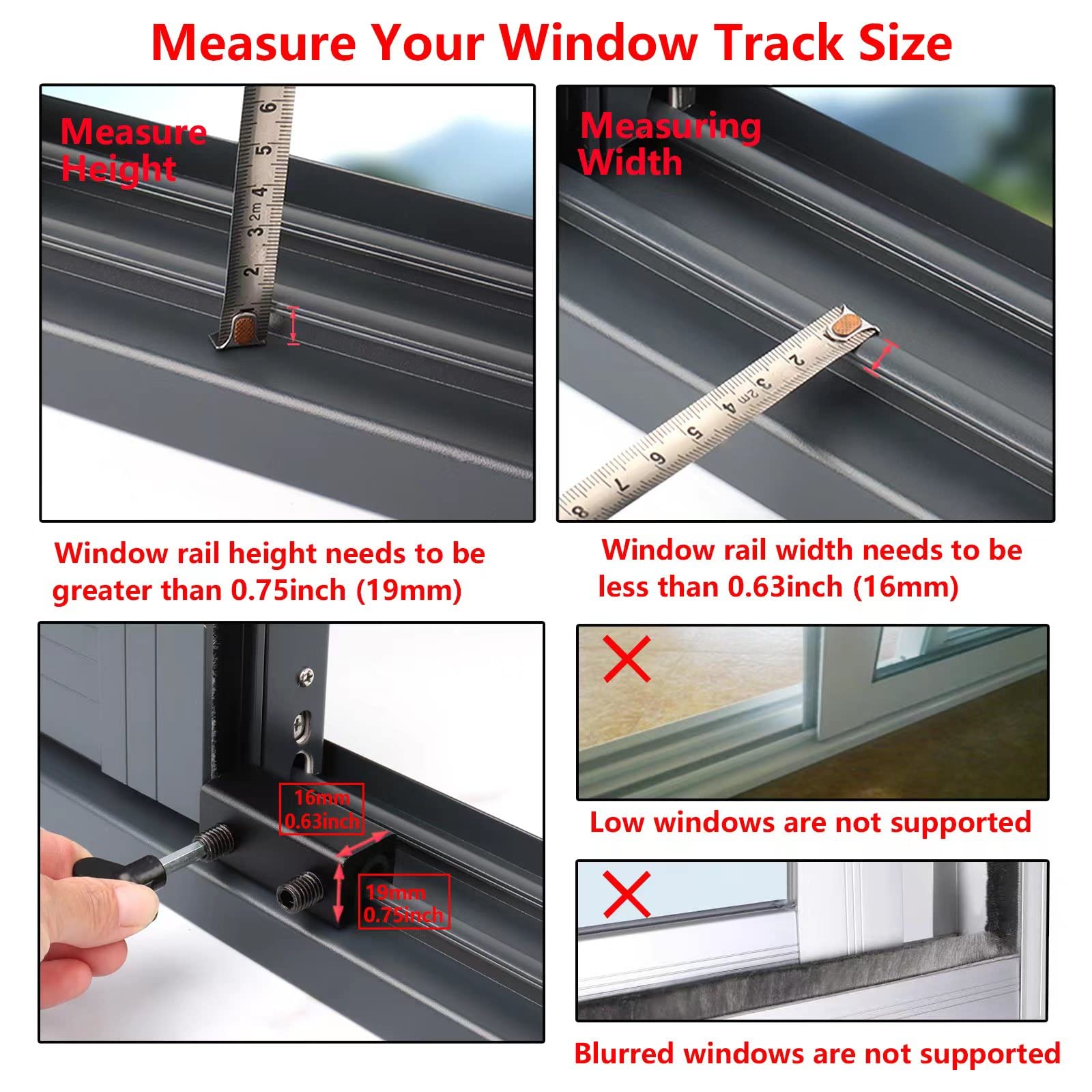 Sliding Window Locks (2 Sets), Security Window Locks with Keys, Adjustable Aluminum Sliding Window Stops, Easy Installation Without Drilling, for Vertical and Horizontal Sliding Windows