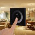 Wall Light, Single Color Touch Panel Dimmer Wall Switch Controller LED Light Strip DC 12V-24V (Black)