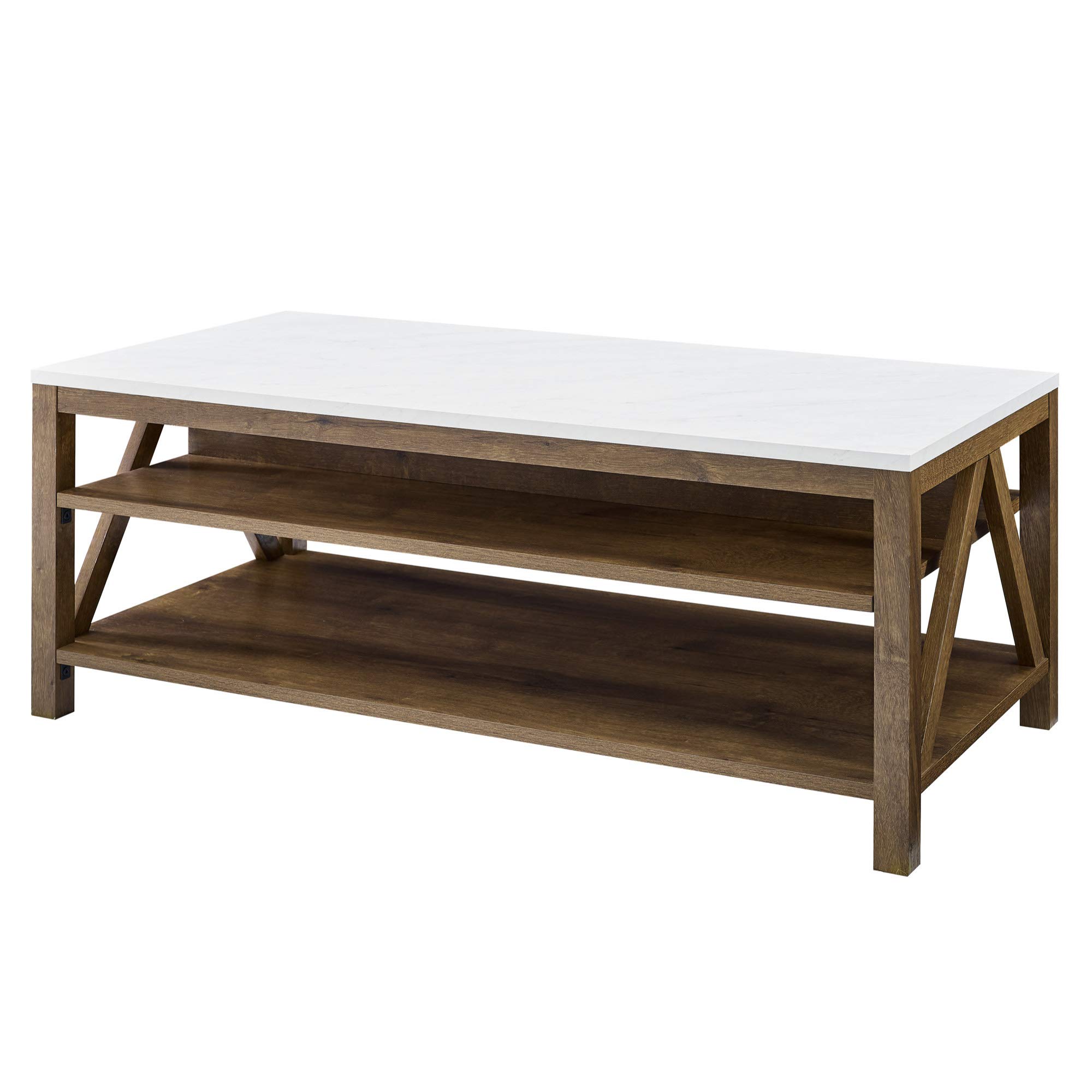 Walker Edison Modern Farmhouse Accent Entryway Table Entry Table Living Room End Table, 52 Inch, Concrete