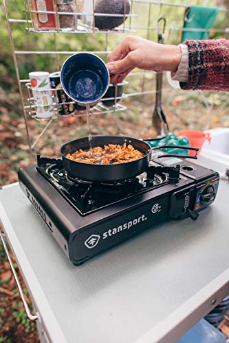 Stansport Portable Outdoor Butane Stove, Black, 13.38" L x 10.82" W x 4.33" H
