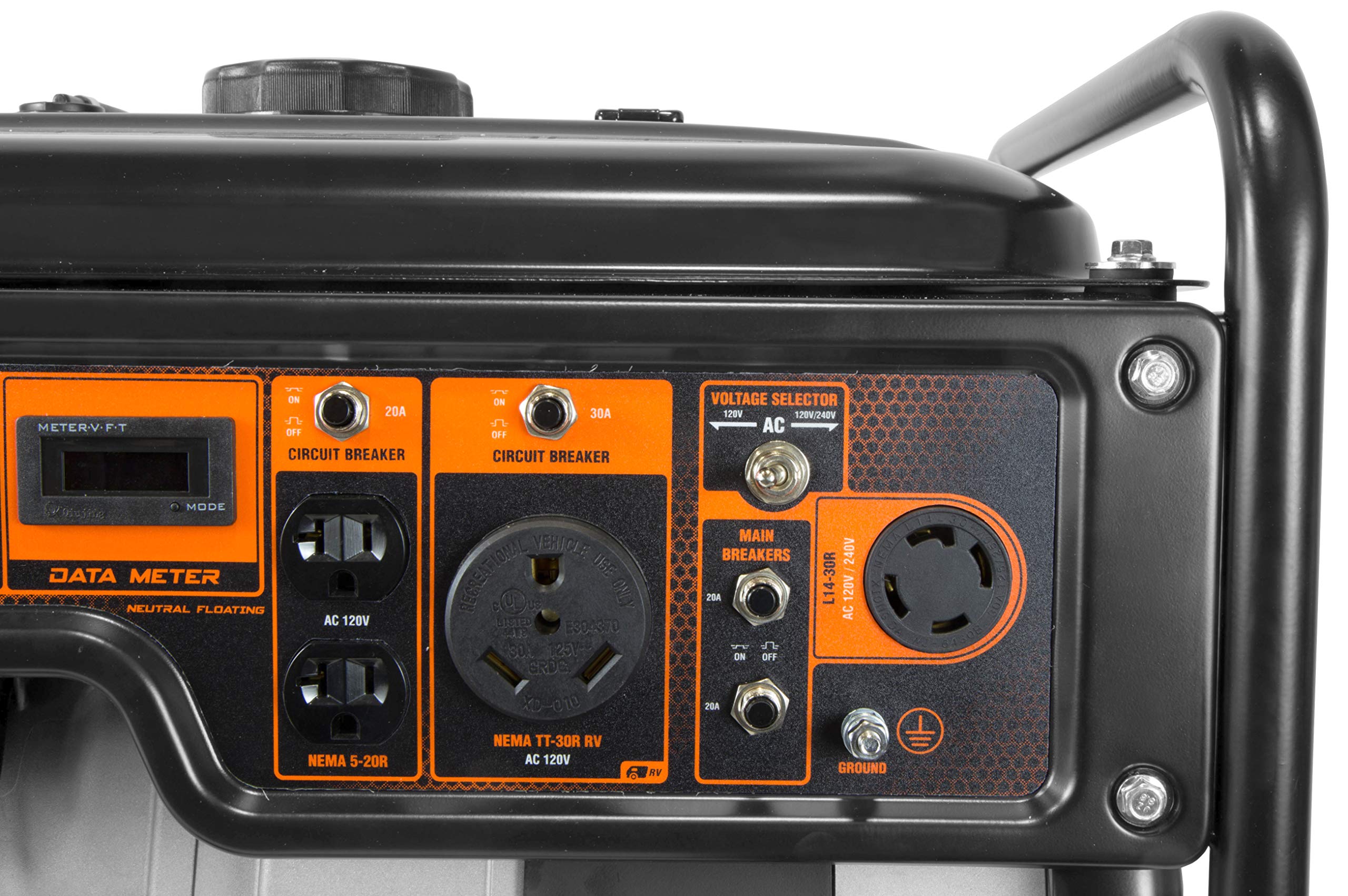 WEN 6000-Watt 120V/240V Generator, RV-Ready with Portable Wheel Kit (GN6000), Black