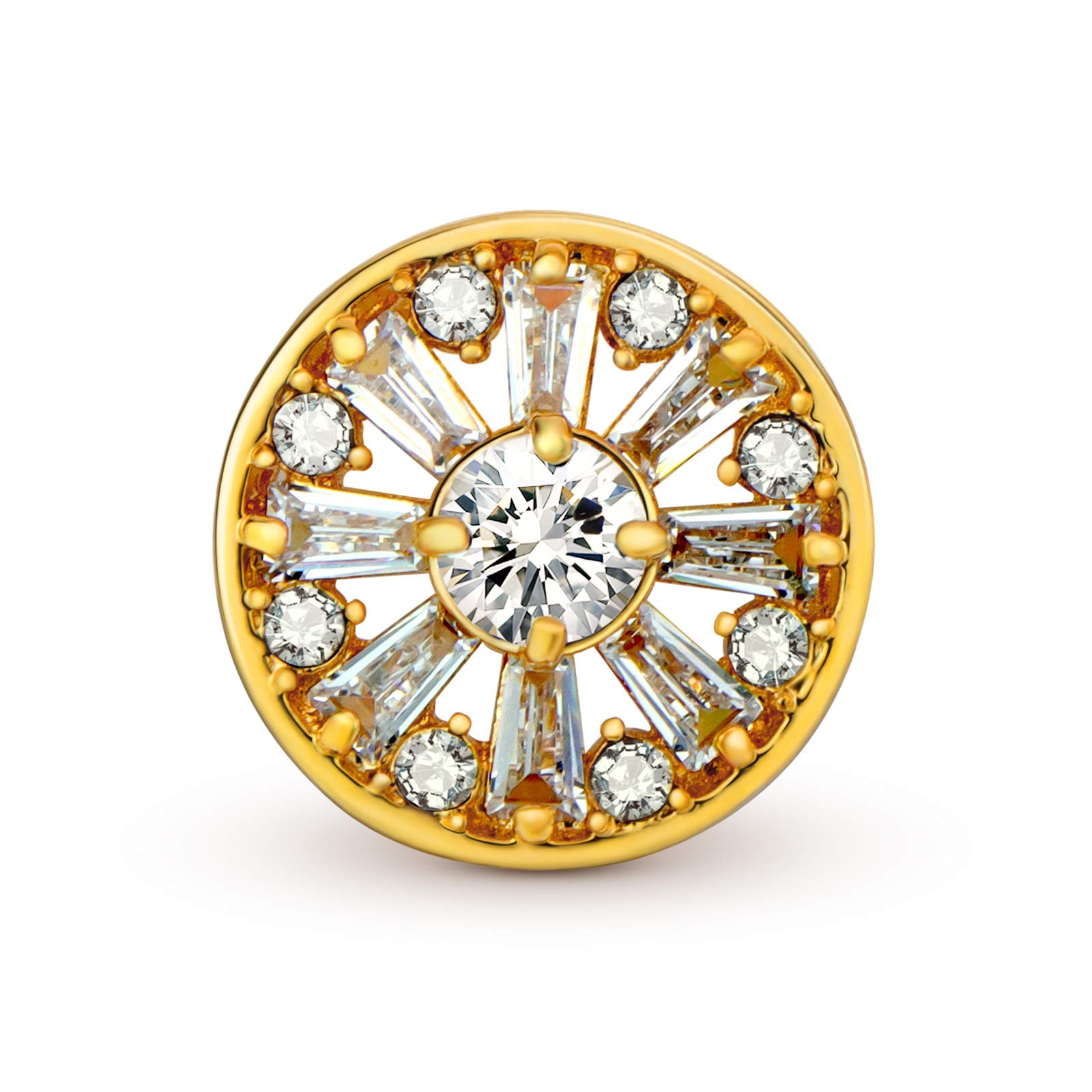 VIILOCK 18K Gold Plating Crystal Cufflinks for Men Wedding Gift Mens Cuff Links