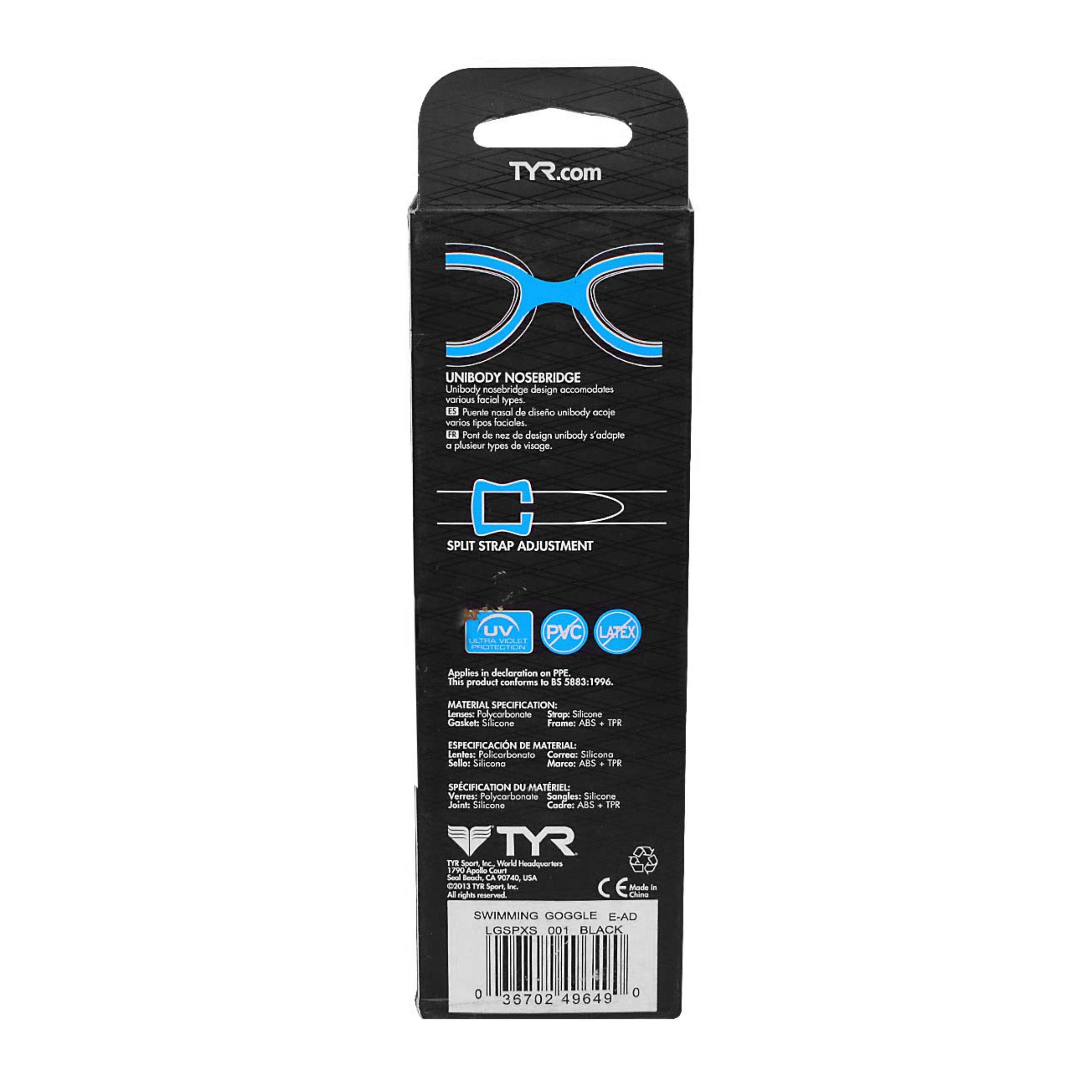 TYR Special Ops 2.0 Transition Goggles, Small, Black