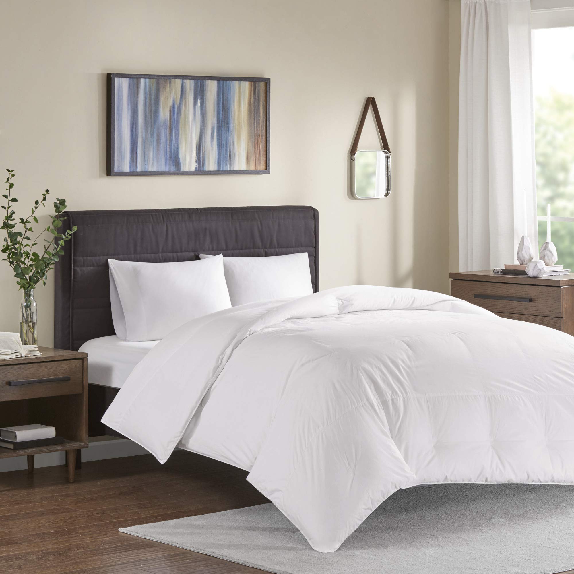 Sleep Philosophy True North Oversized Quilted Down Comforter 100% Cotton Percale Cover Downproof, Feather Blend Duvet Insert, Modern Luxe All Season Bed Set, King, Extra Warm