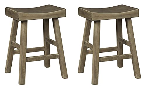 Signature Design by Ashley Glosco Farmhouse 25.5" Counter Height Saddle Barstool, 2 Count, Brown