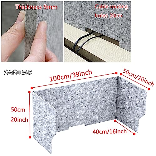SAGIDAR Privacy Desk Office Divider, Sneeze Guard Desk Divider, Workspace Divider 3-Panel Partition, 60/80/100cm Tabletop Divider, Protecting Privacy, Easy to Fold