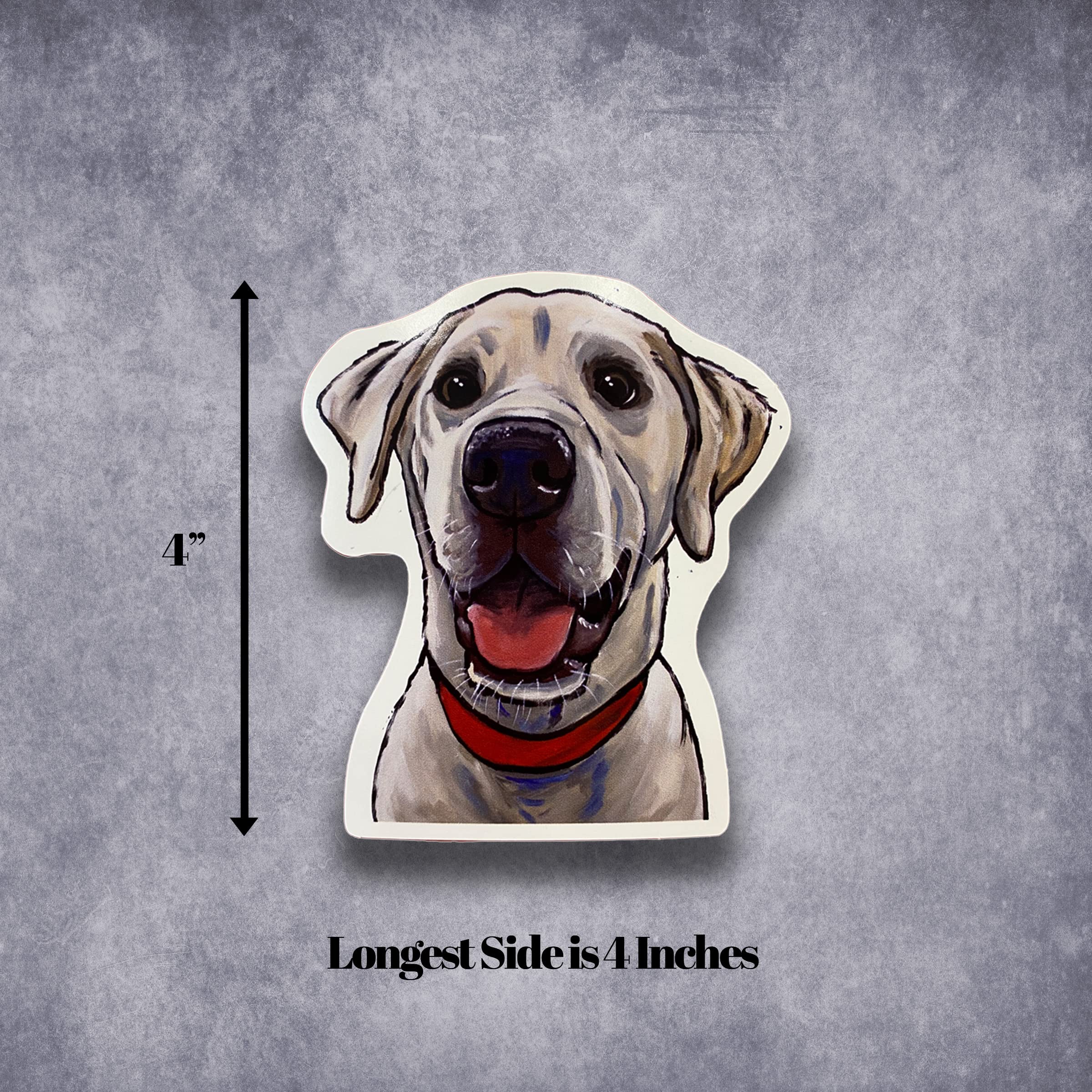 Yellow Lab Sticker (pair of 2), Cute Labrador Vinyl Sticker, Yellow Lab Sticker for Car or Laptop