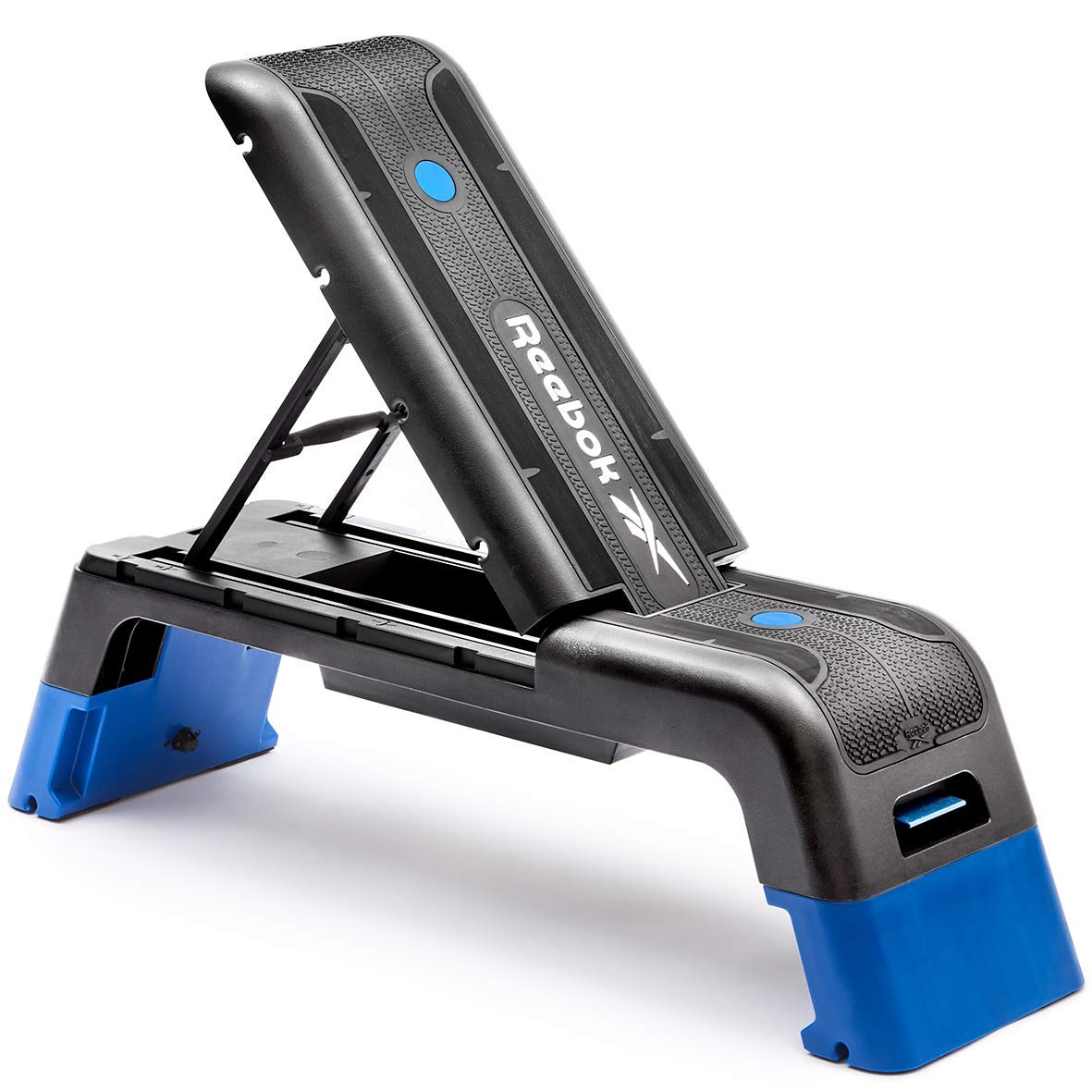 Reebok Professional 47-Inch Long Multi-Purpose Aerobic, Cardio, and Strength Challenging Home Fitness Deck Bench, Black