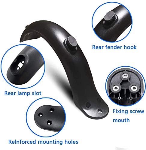 WELLSTRONG M365 Fender Mudguard Bracket Scooter Replacement Accessory Support Replacement for Xiaomi MIJIA M365 Pro Electric Scooter Rear Fender with Screws Scooter Caps and Silicone Cover