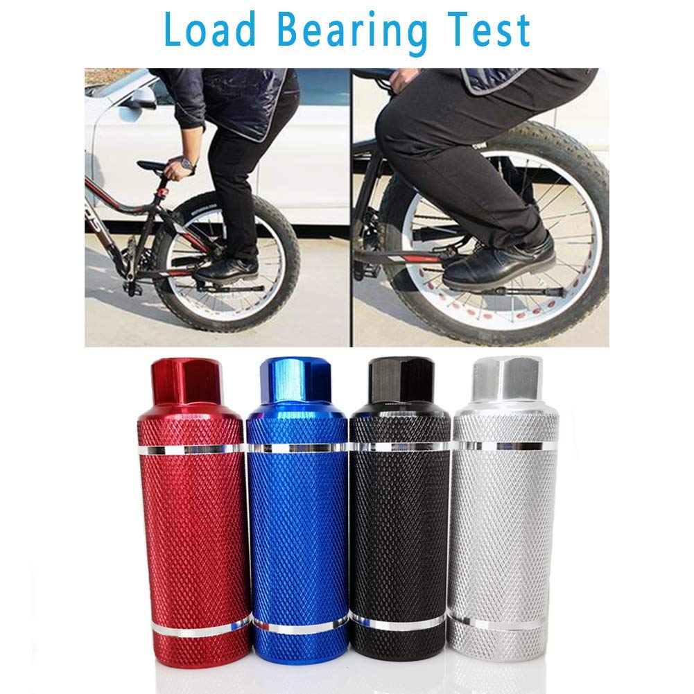 WADEKING Bike Pegs 4.3" Length,2 Pieces,Suitable for 3/8 inch Axles, Free-Style BMX Bicycles and Various Bicycles, Durable and Stylish Non-Slip (Upgraded Version Aluminum Alloy) (Back)