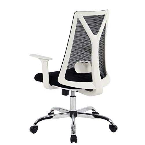YOUNIKE Office Chair Mesh, Computer Task Desk Chair with Armrests Swivel Casters for Home Office Conference(White)