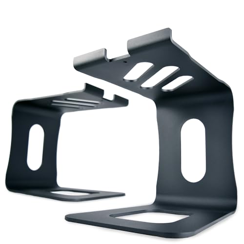 Soundrise PRO-9 Studio Monitor Speaker Stands, Black Pair, Heavy Duty Desktop, DJ and Sound Technician Reference Support, Front Surround Sound with Vibration Absorption, Original Design Made in USA