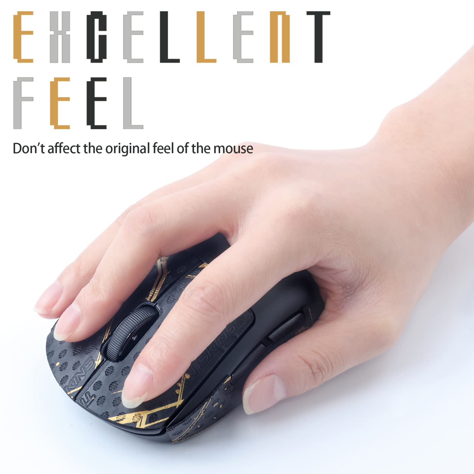 Wunzkii Mouse Grip Tape for Logitech G Pro Wireless, Anti-Slip Non-Fading Gaming Mouse Skin Sweat Resistant, Easy to Use, Self-Adhesive Design, Pre-Cut