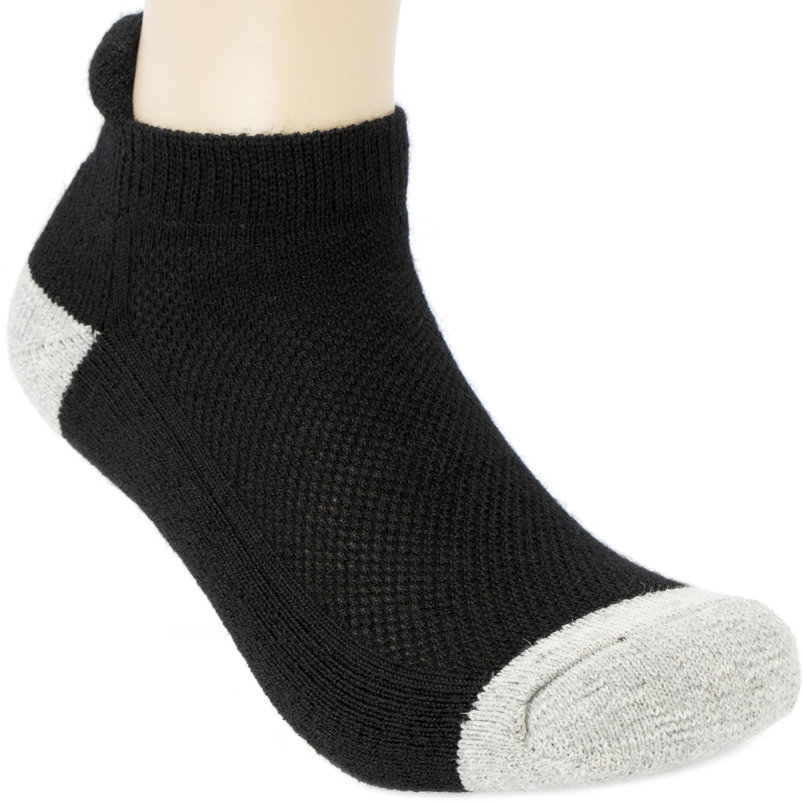 Running Alpaca Socks Aloe Infused - Black/Light Grey, Small/Medium Unisex
