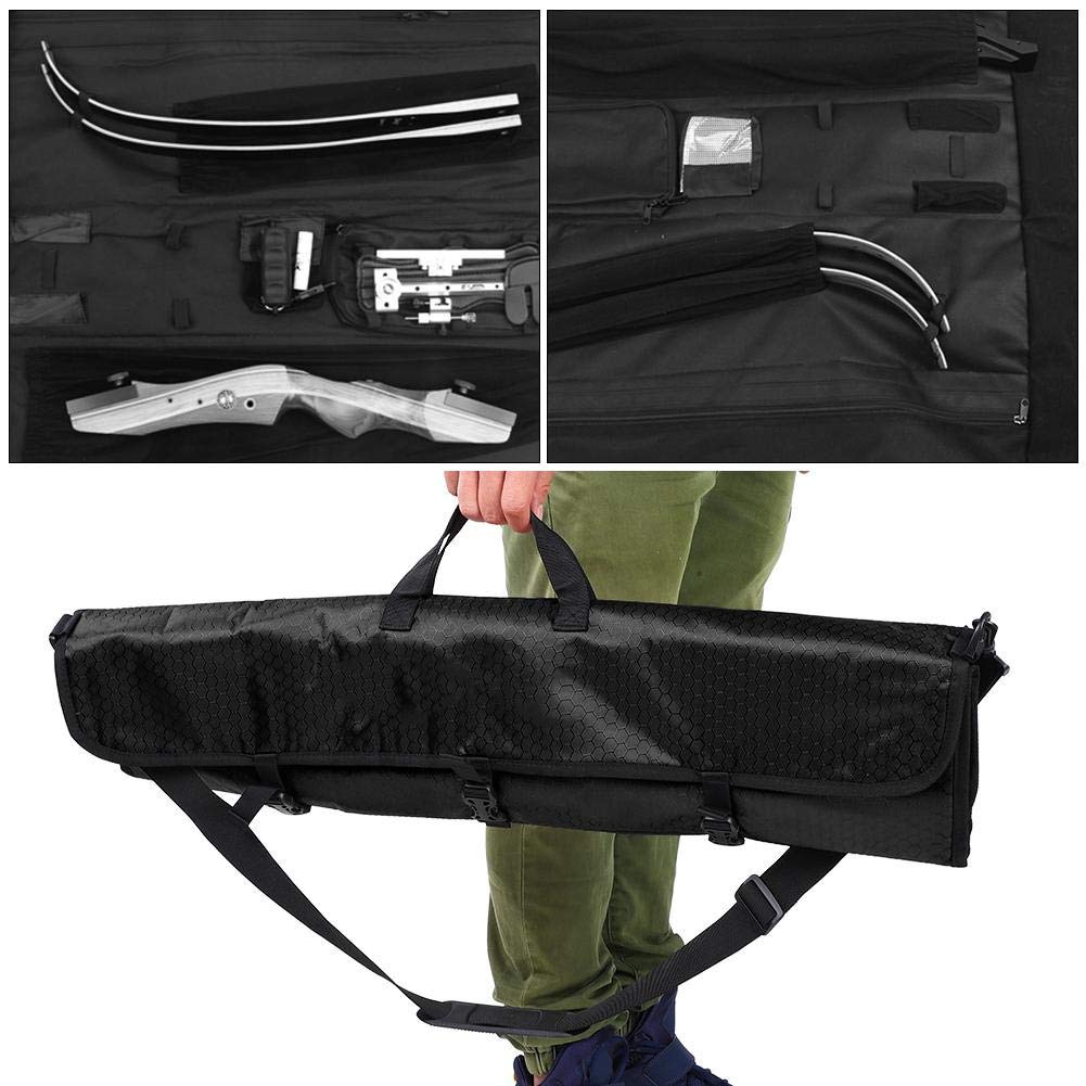 Tihebeyan Recurve Bow Case, Portable Lightweight Arrow Quiver Holder Shoulder Handle Carrying Bag Pouch Bow Target,Universal Take Down Bow Case (Black)