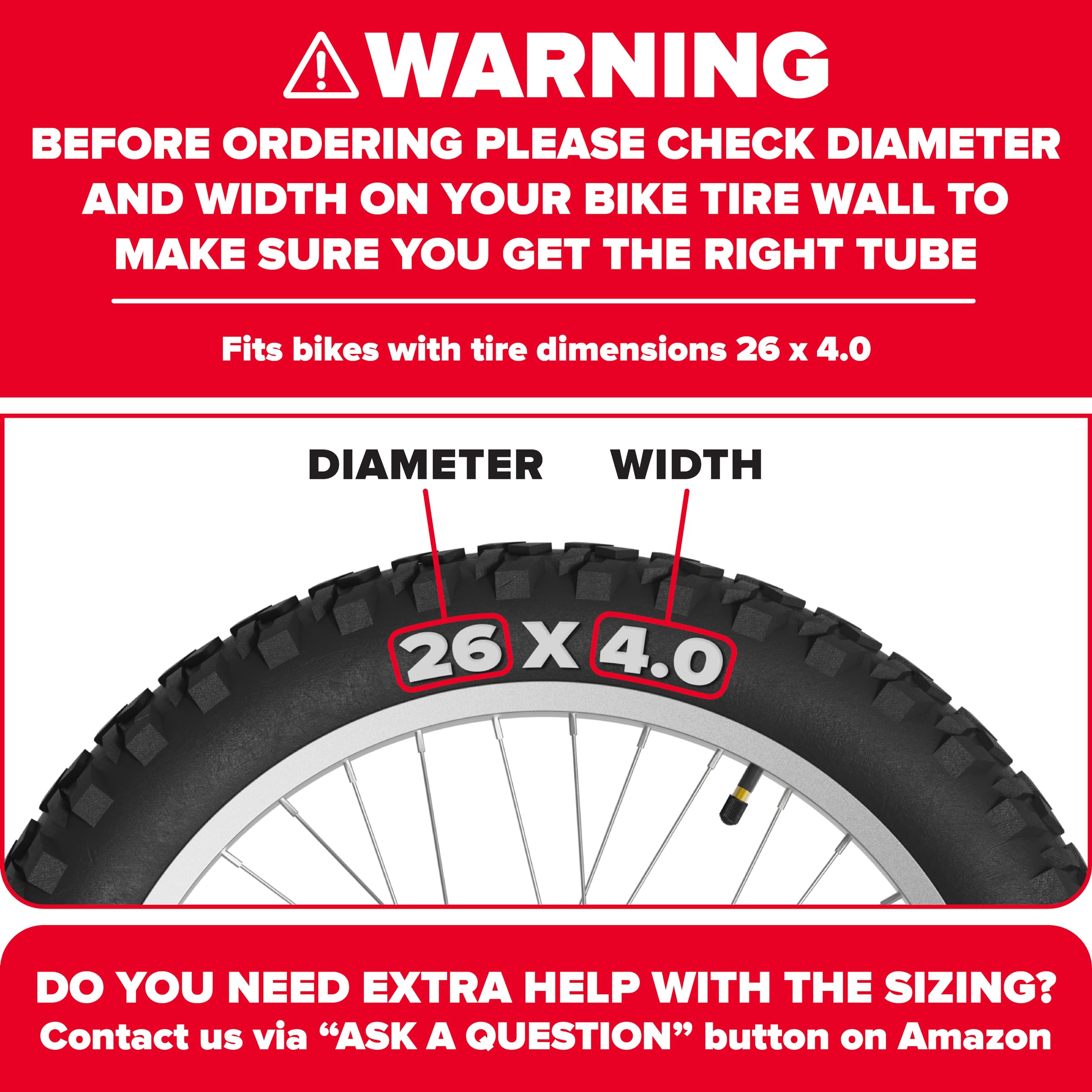 Ultraverse 26 x 4.0 Inner Tube set with Schrader Valve - Ideal for Mountain Bikes & E-Bikes with 26-Inch Fat Tires - Durable & Reliable Performance- 2 pack with tire levers