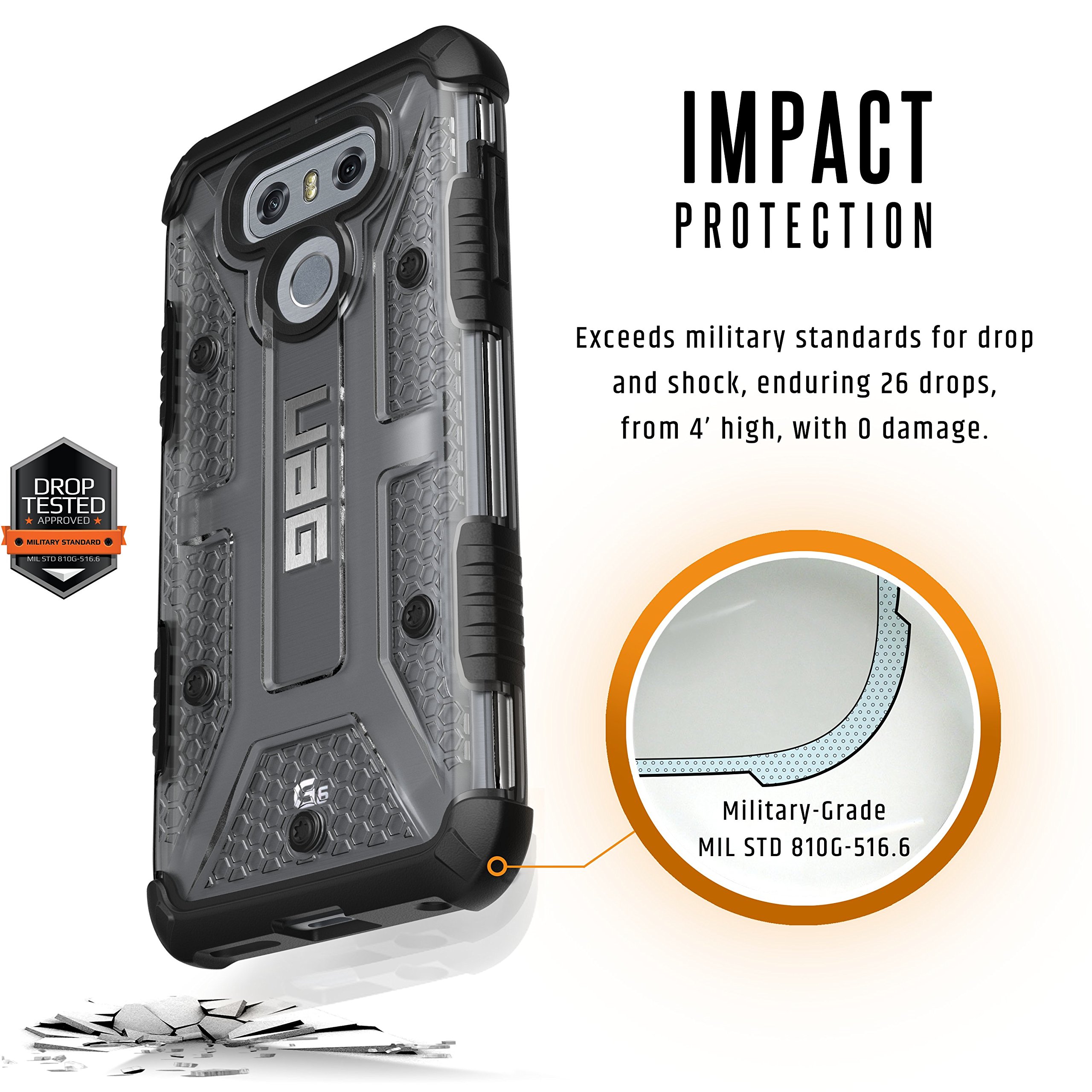 URBAN ARMOR GEAR [UAG LG G6 Plasma Feather-Light Rugged [Ash] Military Drop Tested Phone Case