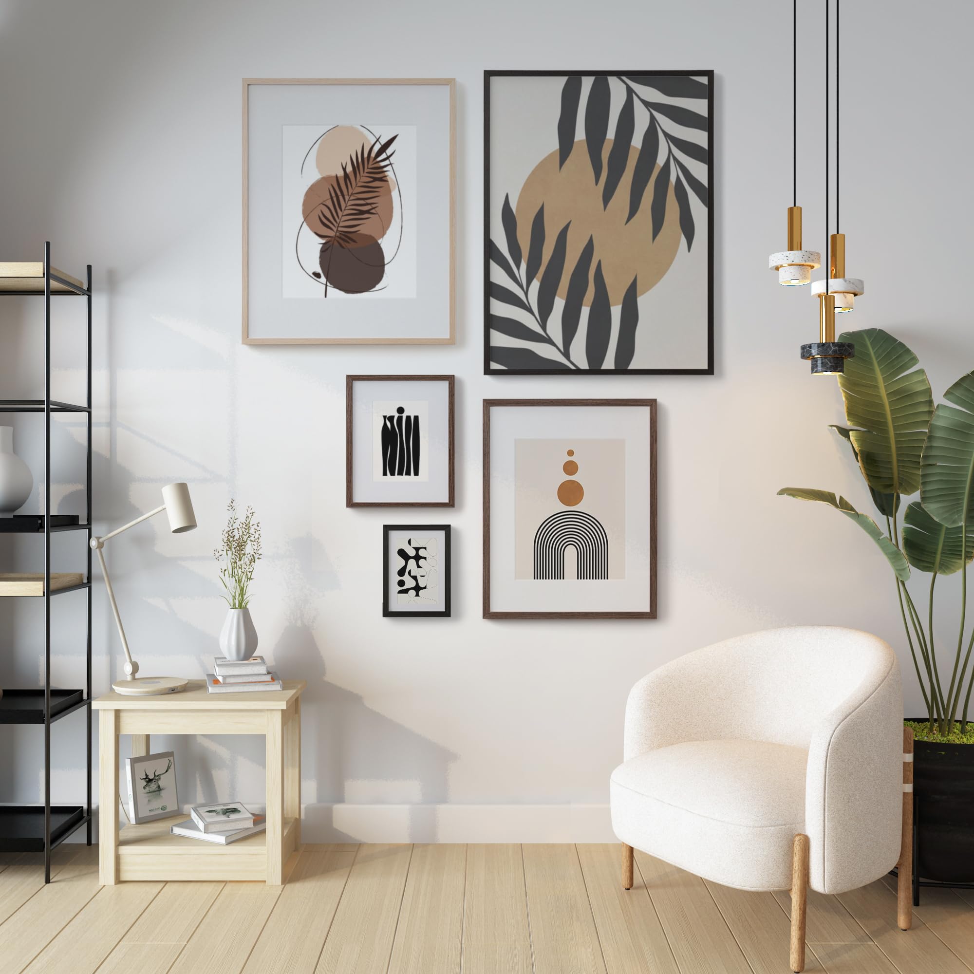 TONES FRAME DESIGN 11x14 Natural Wood Frame with 8x10 Mat, Set of 2 Picture Frames, Solid Wood Venner Finish, and Plexiglass Front for Poster Gallery Wall Home Decor