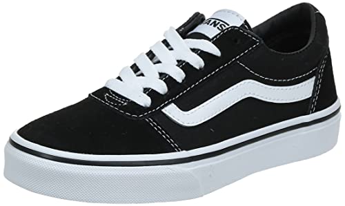 Vans Men's Ward Sneaker, Black Suede Canvas Black White C24, 14