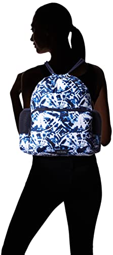 Vera Bradley Women's Recycled Lighten Up Reactive Deluxe Drawstring Backsack Backpack, Island Tie-Dye, One Size