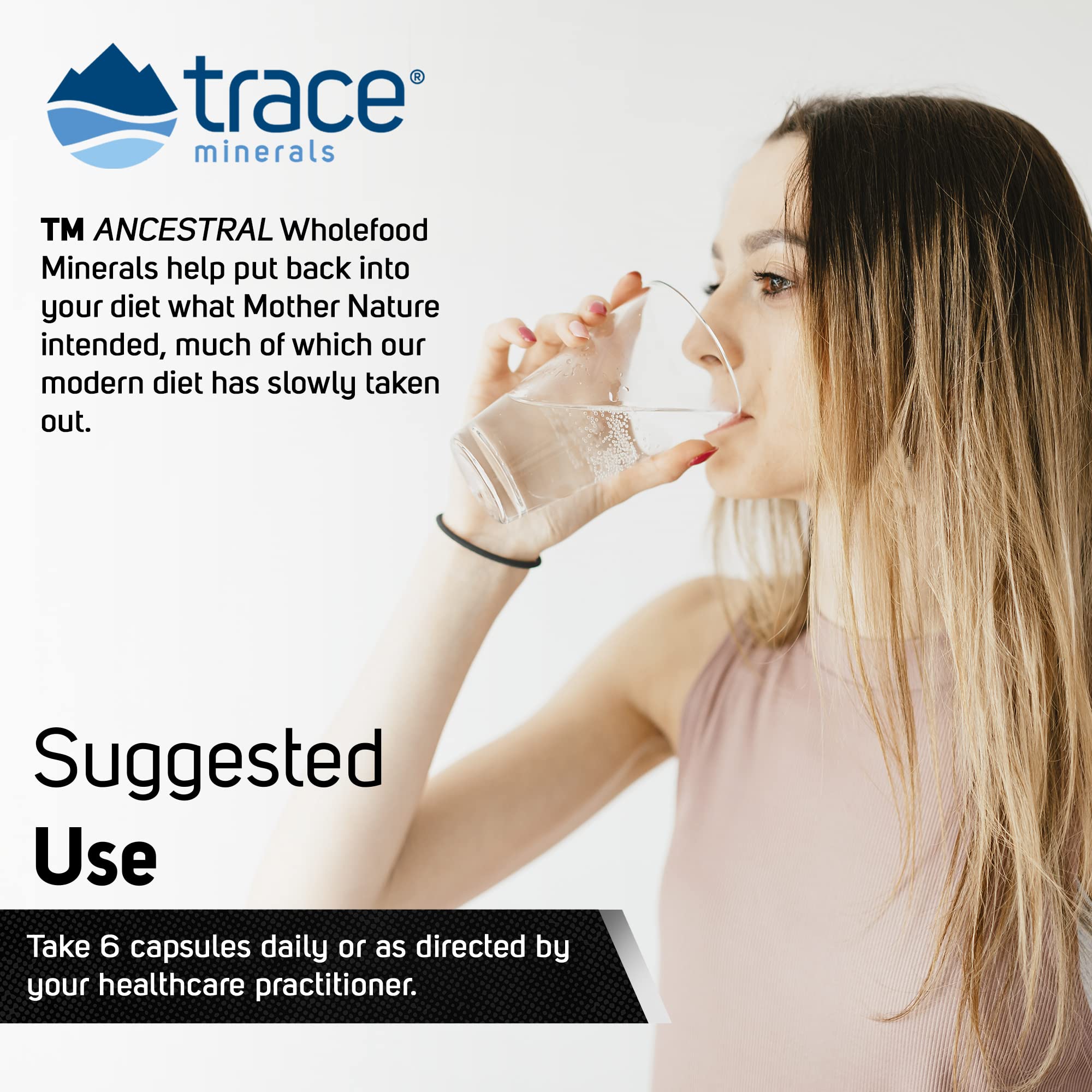 TM ANCESTRAL Wholefood Minerals Capsules | 642 mg/capsule (180 capsules) | Supports Hydration, Sleep, Brain, Nerves, & Digestion | Includes Bee Pollen, Atlantic Kelp, Ancient Sea Salt, and ConcenTrace