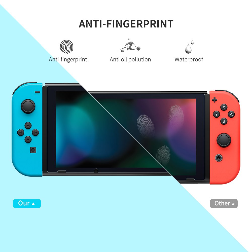 UGREEN Switch Screen Protector for Nintendo Switch Tempered Glass 2 Pack Screen Saver Protector Film with Transparent HD Clear Anti-Scratch