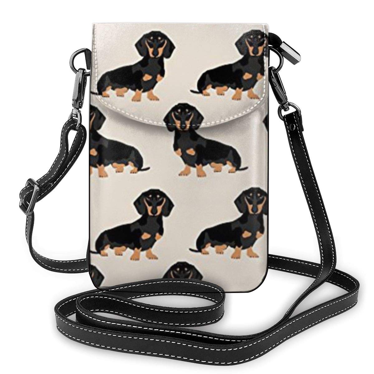 Women Men Girls Boys Wiener Dog Fabric Doxie Dachshund Weiner Dog Pet Dogs Small Crossbody Purse Cell Phone Pouch Mini Tote Shoulder Bag For Travel Work Shopping Walking Dating Outdoor