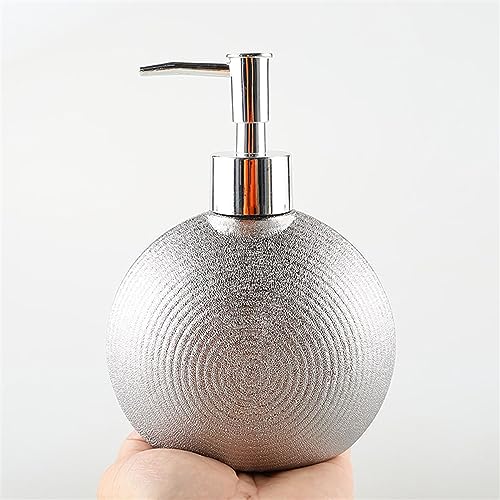 Soap Dispenser Shell Shape Soap Dispenser for Bathroom Sink, Ceramic Soap Pump, Silver Soap Bottle for Shampoo Lotion Dish Soap (350 Ml/11.83 Oz) Soap Pump Bottles