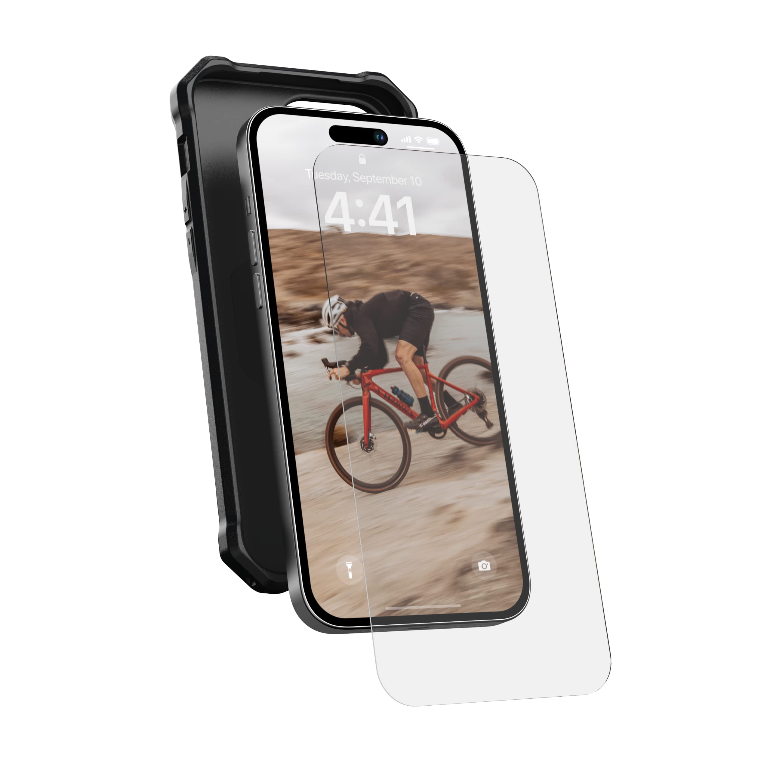 URBAN ARMOR GEAR UAG Designed for iPhone 14 Pro Max Glass Screen Protector Shield 6.7" Premium 9H Strengthened Tempered Glass Anti-Fingerprint Antimicrobial Scratch Resistant Bubble Free Clear