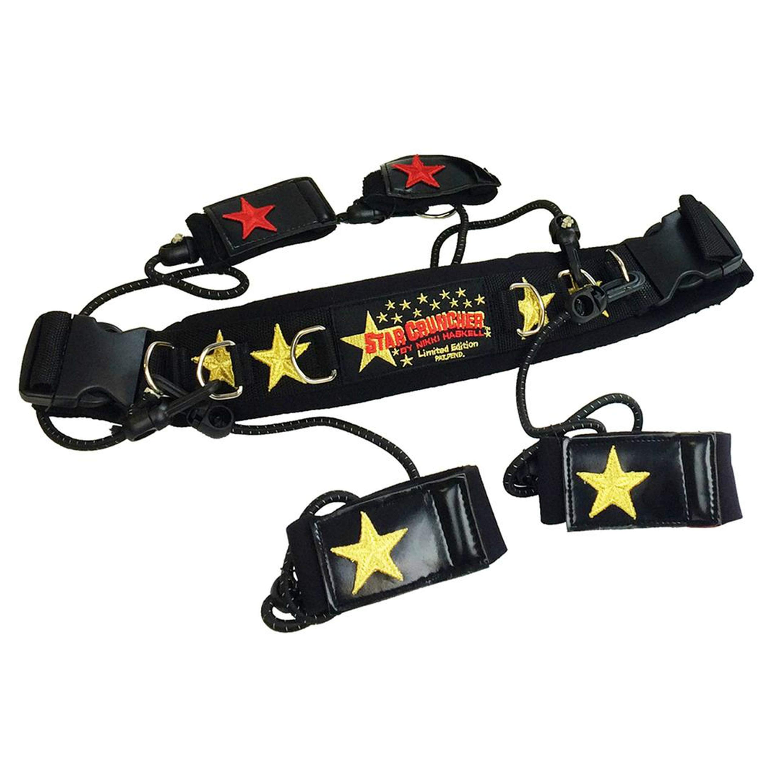 StarCruncher Resistance Bands Set 4 Piece Heavy Duty Exercise Cords Set for Home Workouts by Nikki Haskell Belt Fits 20" - 60" Waists