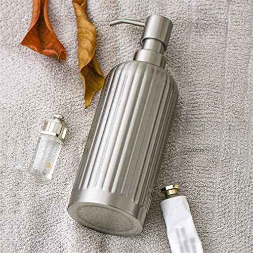 Soap Dispenser Classic Vertical Stainless Steel Pump Bottle Furniture Press Type Lotion Bottle Bathroom Multi-Function Split Bottle Soap Pump Bottles