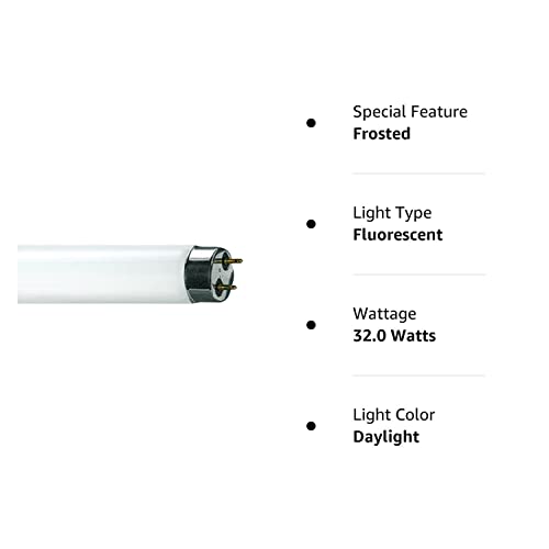 Sylvania 4 ft. 32-Watt Linear T8 Fluorescent Tube Light Bulb, Daylight (1-Bulb), Frosted