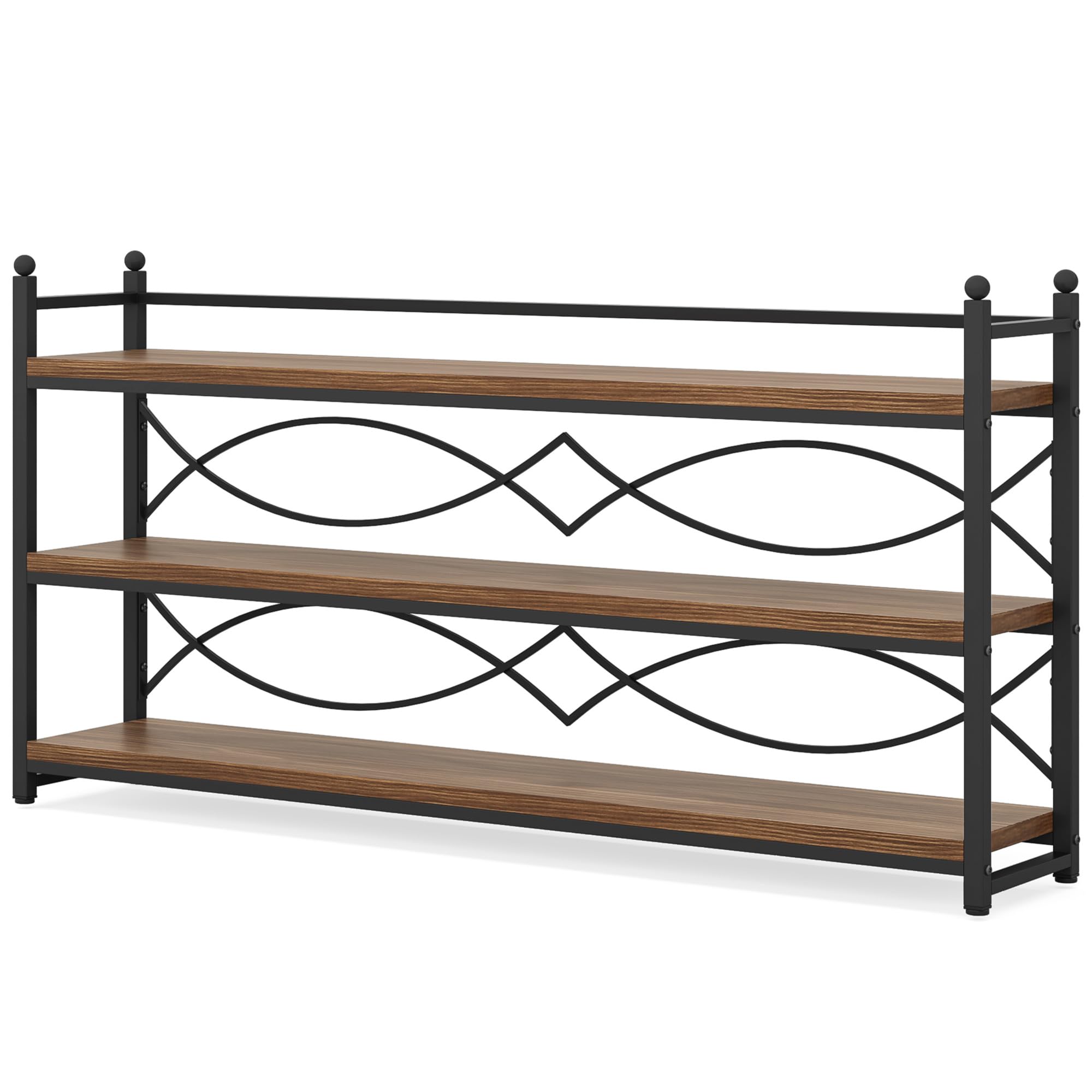 Tribesigns 70.9-Inch Long Console Table with Storage 3-Tier Extra Long Console Table Sofa Table Behind Couch Entryway Table, Rustic TV Stand Hallway Table for Living Room Entryway