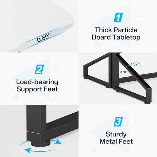 Tribesigns 8FT Conference Table, Modern Rectangular Meeting Room Table with Cable Grommet, 94.48L x 47.24W x 29.52H Inch, Large Seminar Table for Home Office, Meeting Room (White and Black)