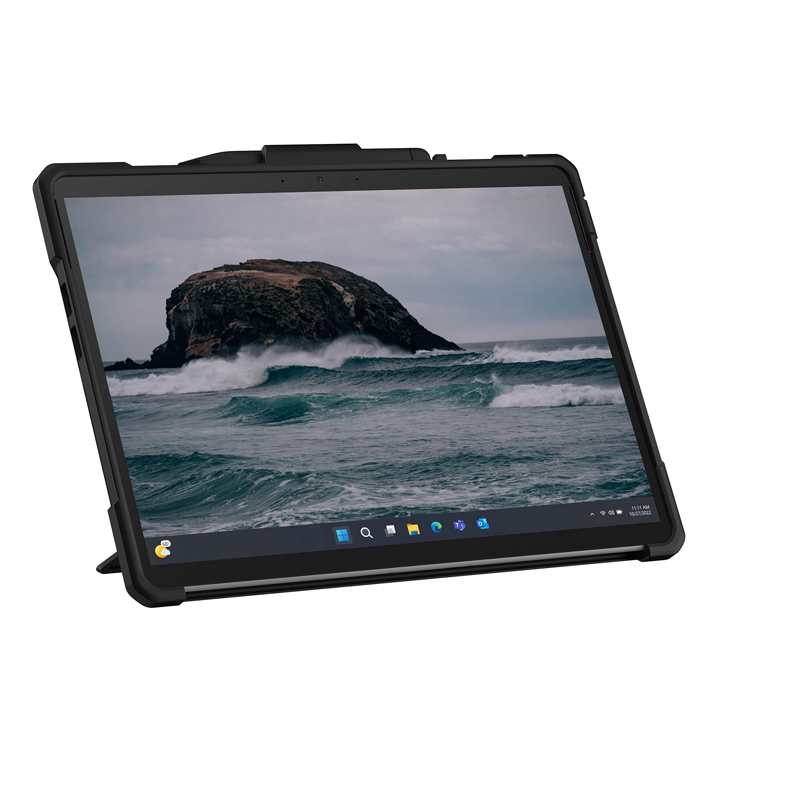 URBAN ARMOR GEAR Surface Pro 9 Shockproof Case, Black (Kickstand/Pen Holder/Genuine Type Cover Compatible/Easy Grip Material) UAG-SFPRO9-BK