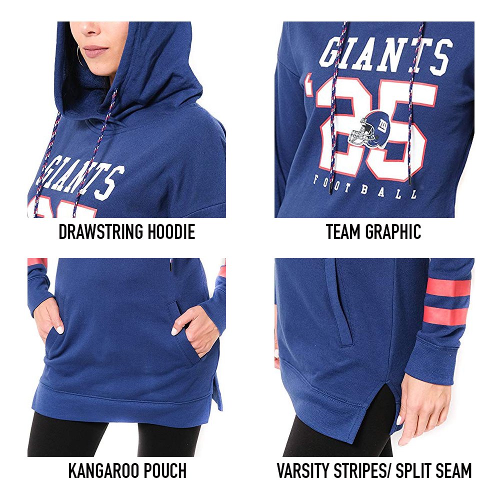 Ultra Game NFL Buffalo Bills Womenss Tunic Hoodie Pullover Sweatshirt Terry, Team Color, Medium