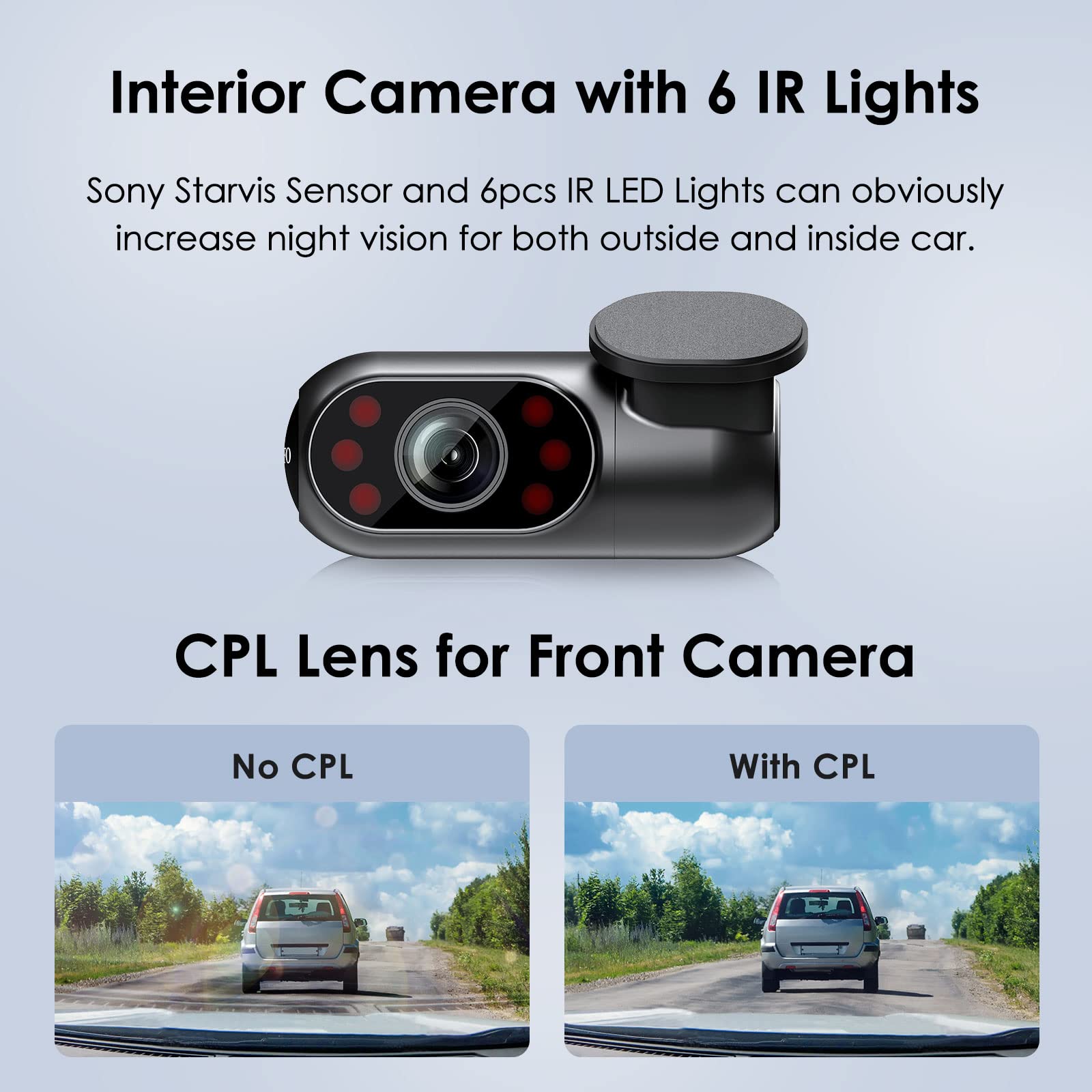 VIOFO 3 Channel Dash Cam Front and Rear Inside, 1440P+1080P+1080P Triple Car Camera, Built in WiFi GPS Car Dashboard Camera Recorder, 24 Hour Parking Mode, IR Night Vision for Taxi Driver (A139)