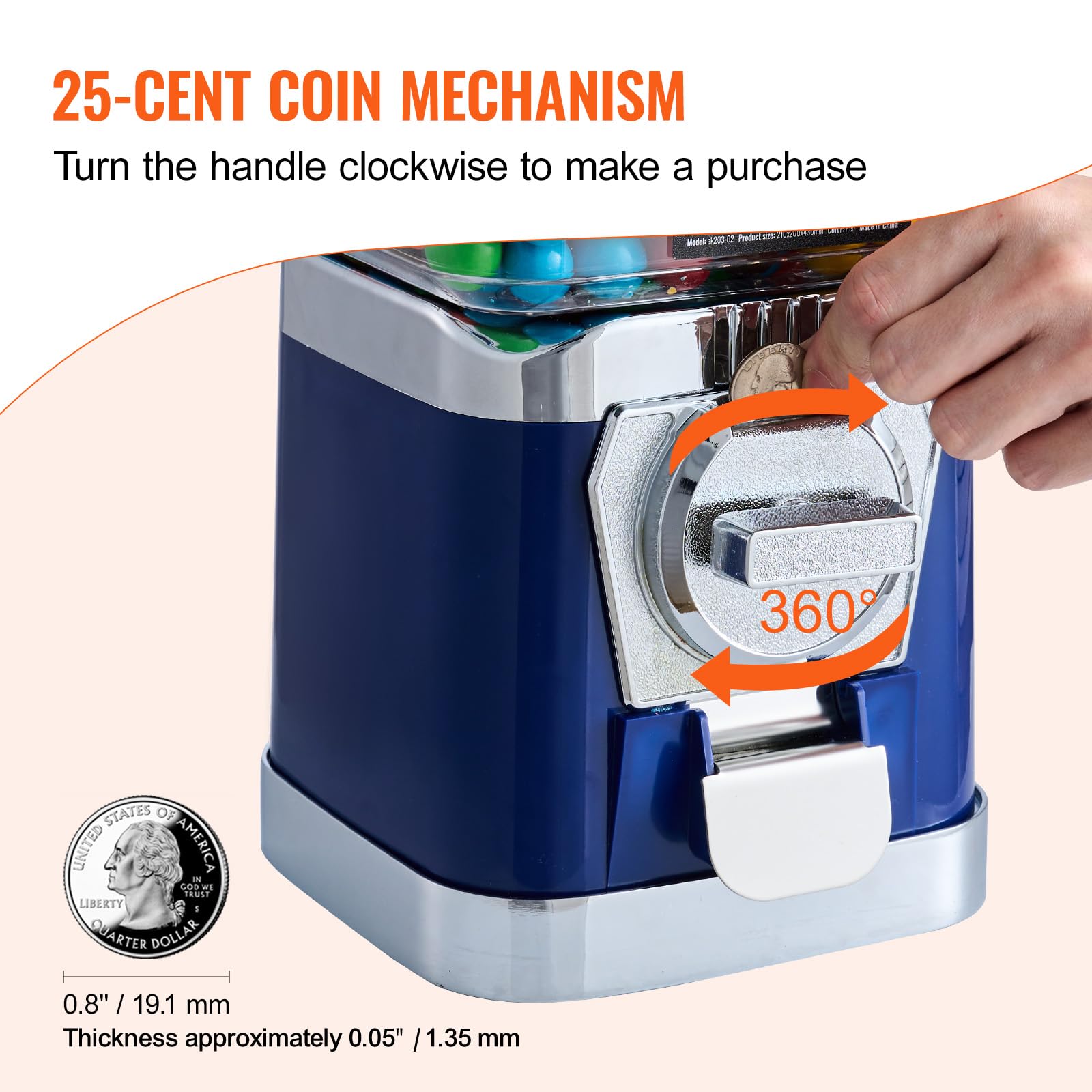 VEVOR Vending Machine, Classic Gumball Bank, Huge Load Capacity Candy Gumball Machine, Mini Vending Machines, Gumball Dispenser Machine for Kids, Perfect for