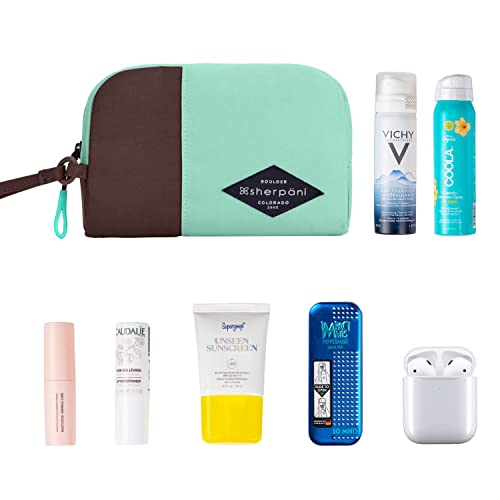 Sherpani Jolie, Travel Toiletry Bag, Cosmetic Bag, Lightweight Portable Pouch, Everyday Convenient Bag (Seagreen, Medium)