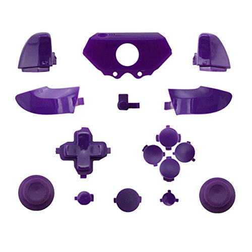 WPS Matte ABXY Dpad Triggers Full Buttons Set for Xbox One Gen 1 (No Headphone Jack) Controllers with Screwdriver (Torx T6 T8) Set (Purple)