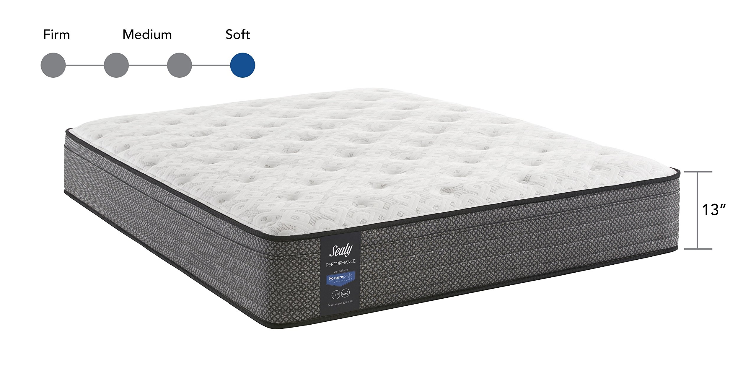 Sealy Response Performance 13-Inch Cushion Firm Eurotop Mattress, King, Made in USA
