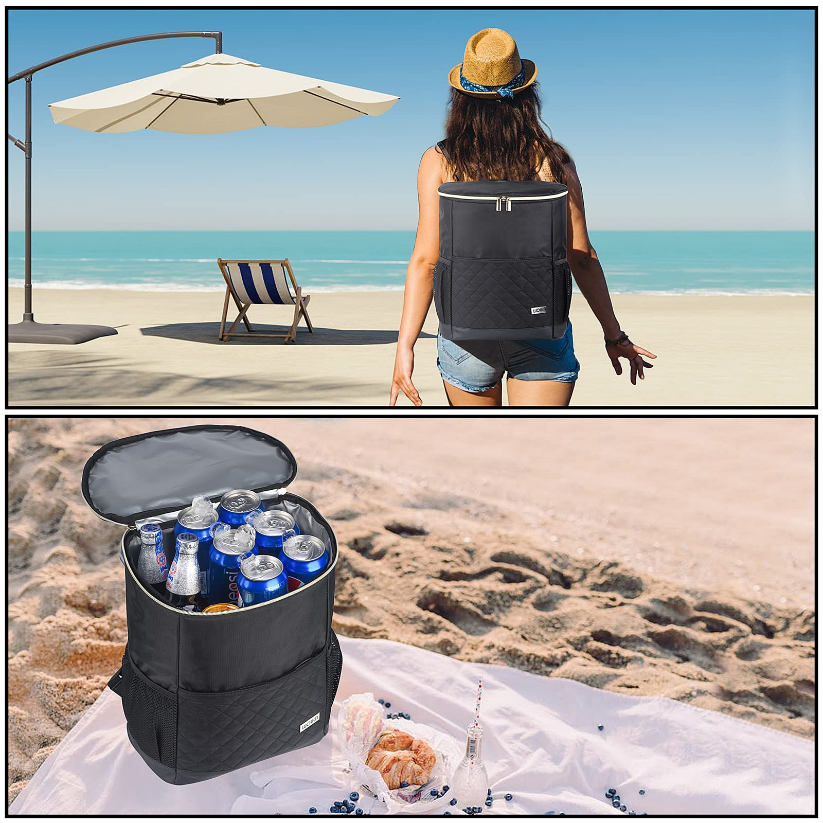 Wolka Cooler Backpack 30 Cans,Portable Backpack Coolers Insulated Leak Proof,Waterproof Soft Sided Cooler bag for Travel,Beach,Camping,Picnic,Lunch Backpack for Women