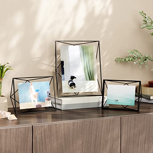Umbra Prisma Picture Frame, 5x7 Metal Photo Display for Desk or Wall, 5" x 7", Black