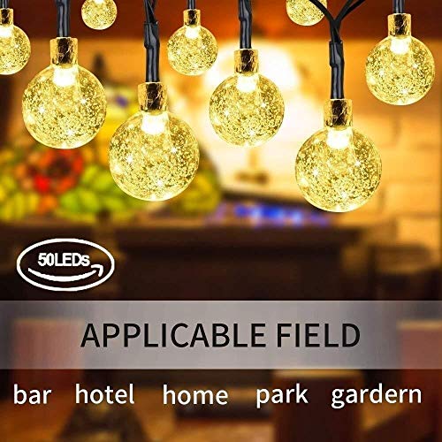 WDWL Solar String Light, Outdoor Fairy Lights Waterproof Crystal Ball Decorative Lights for Garden, Terrace, Garden, Home Decorative Lights