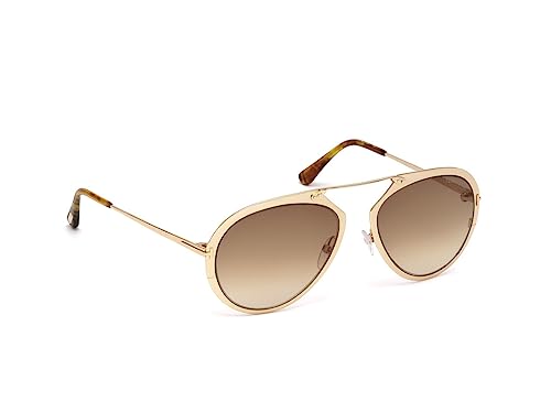 Tom Ford DASHEL Gradient Brown Aviator Unisex Sunglasses FT0508-28F-55