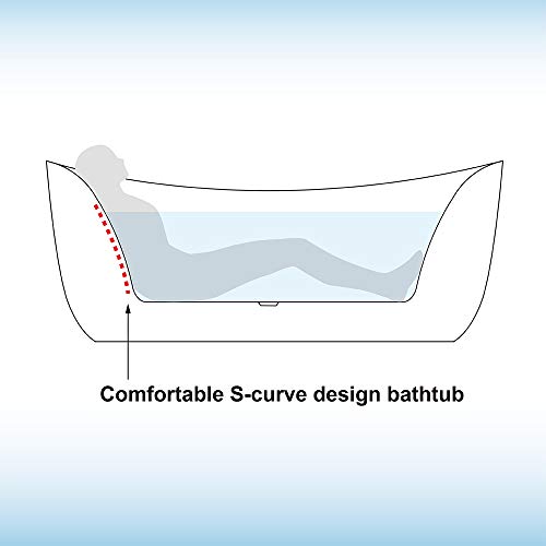 WOODBRIDGE 71" x 31.5" Water Jetted and Air Bubble Freestanding Bathtub, Whirlpool Tub