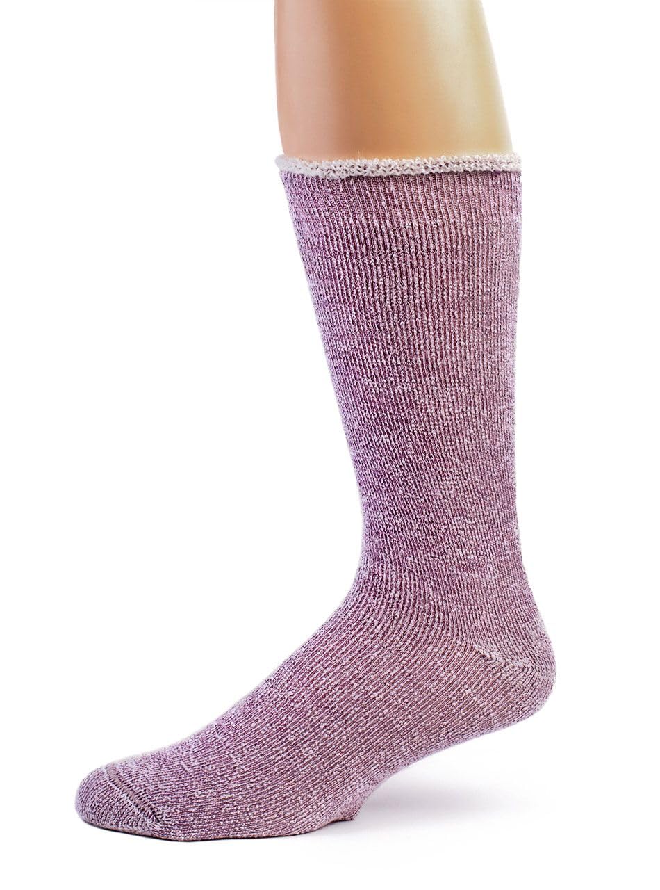 WARRIOR ALPACA SOCKS - Koze Kick Back Terry Lined Pure Alpaca Wool Socks For Men and Women (Large, Ultra Violet)