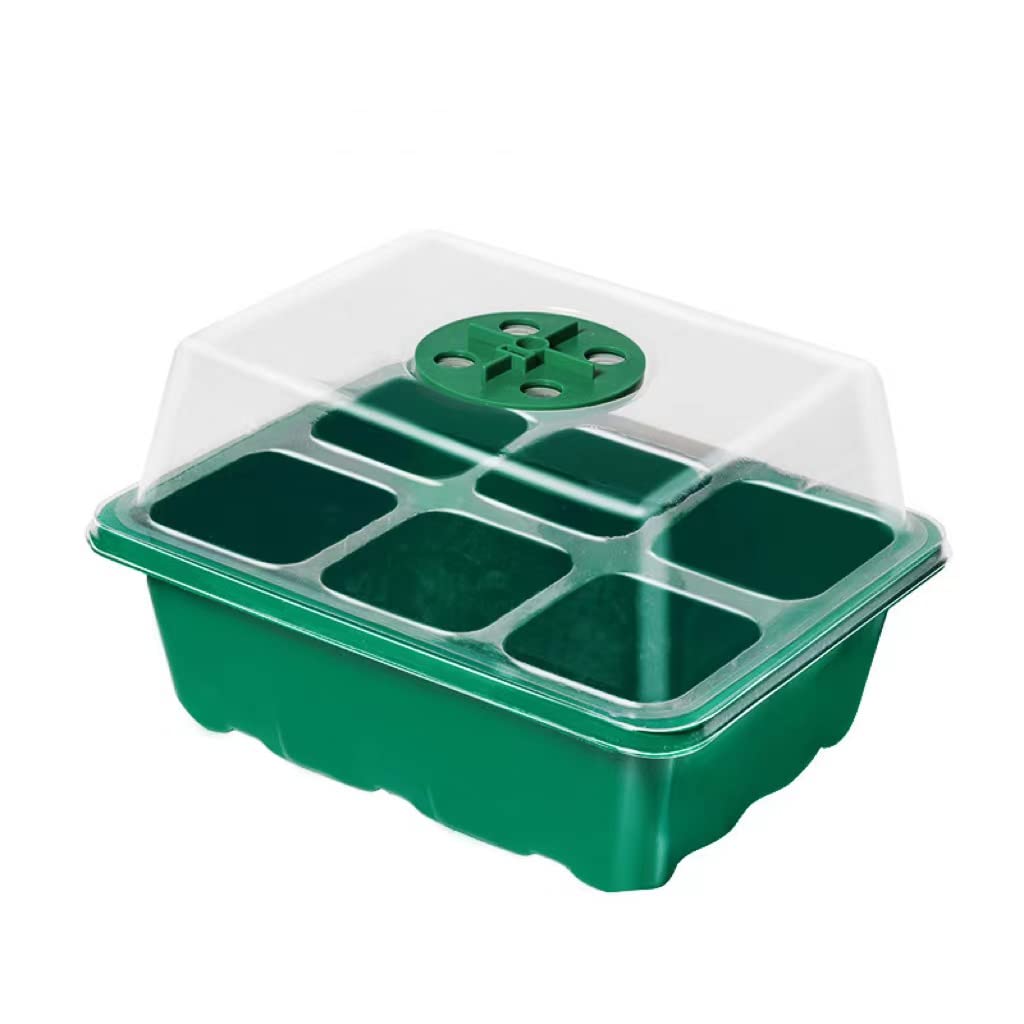VITKSTAR 5 Pack Seed Starter Tray Seed Starter Kit with Humidity Dome Plant Starter Kit with Dome and Base Greenhouse Grow Trays(12 Cells Per Tray)
