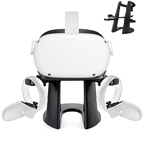 VR Stand, VR Headset Stand, Virtual Reality Headset and Controllers Holder, VR Headset Display Holder and Controller Mount Station for Oculus Quest, Quest2/Rift/Rift S/GO/Valve Index